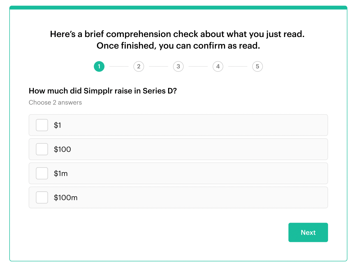 Awareness Check – Simpplr One