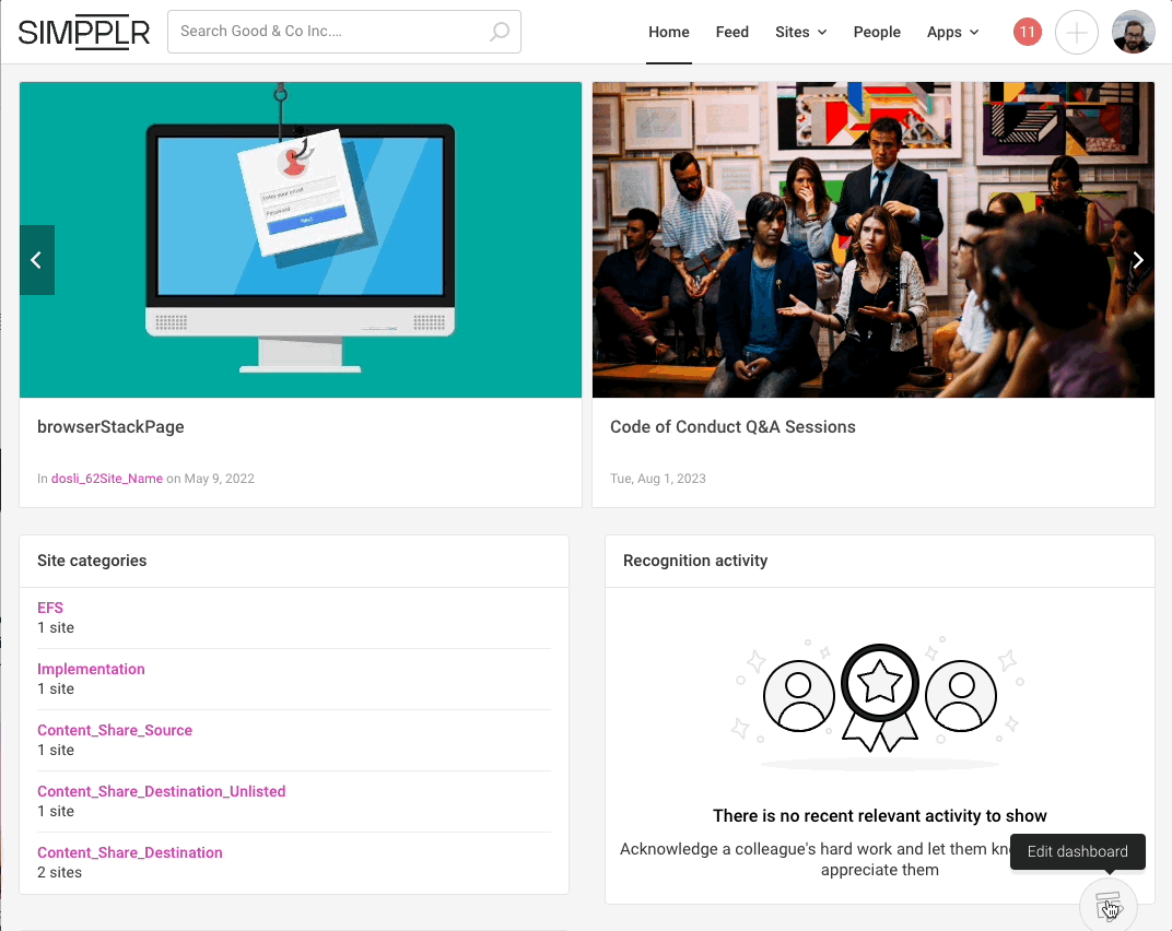 What is the carousel? – Simpplr One