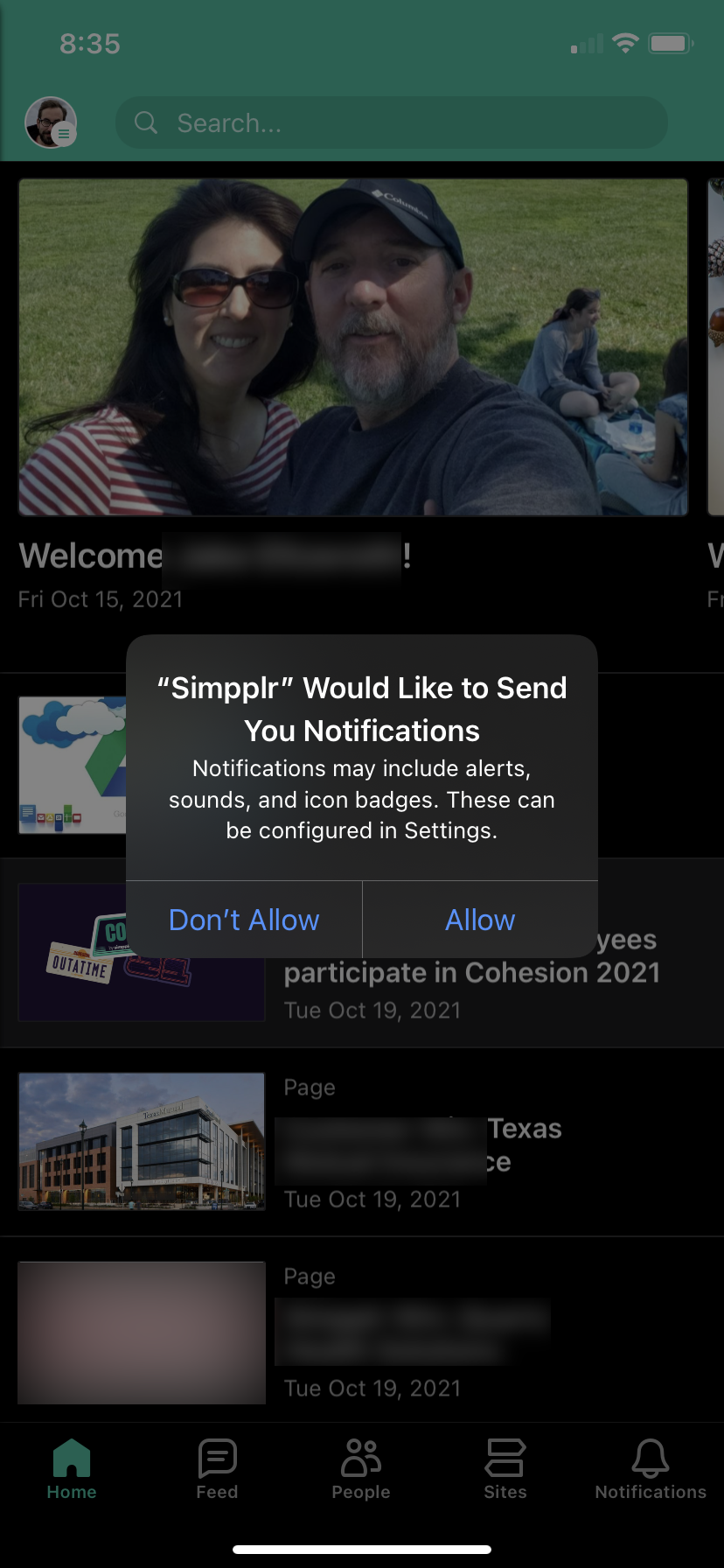 Simpplr mobile app setup and required permissions – Simpplr One