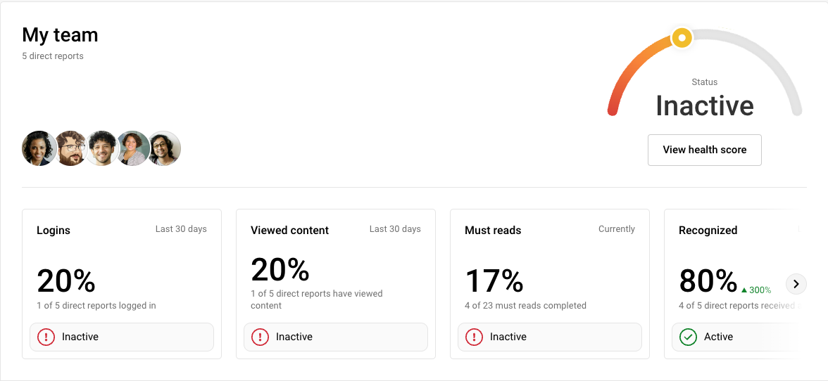 My team dashboard – Simpplr One