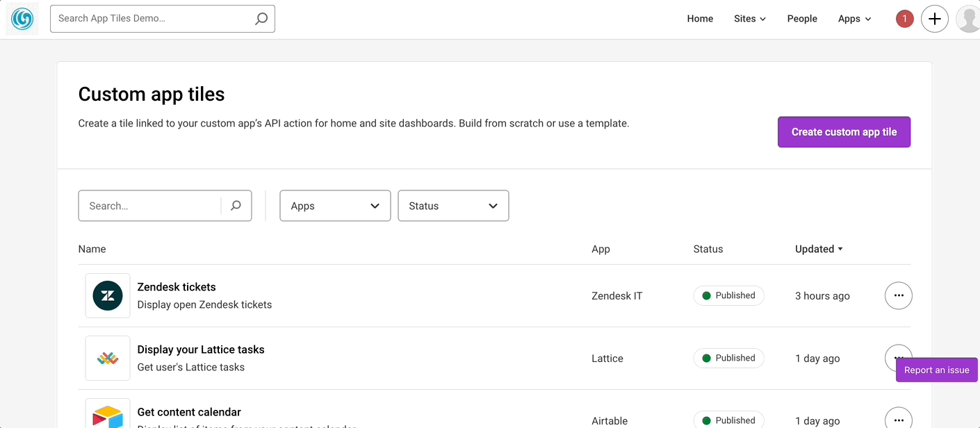 Custom App Tiles Setup – Simpplr One