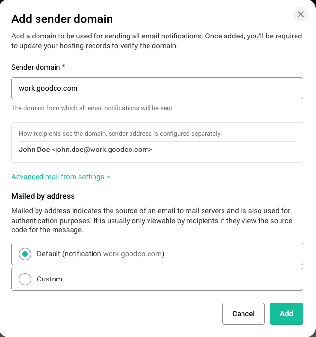 App Management: Email setup – Simpplr One