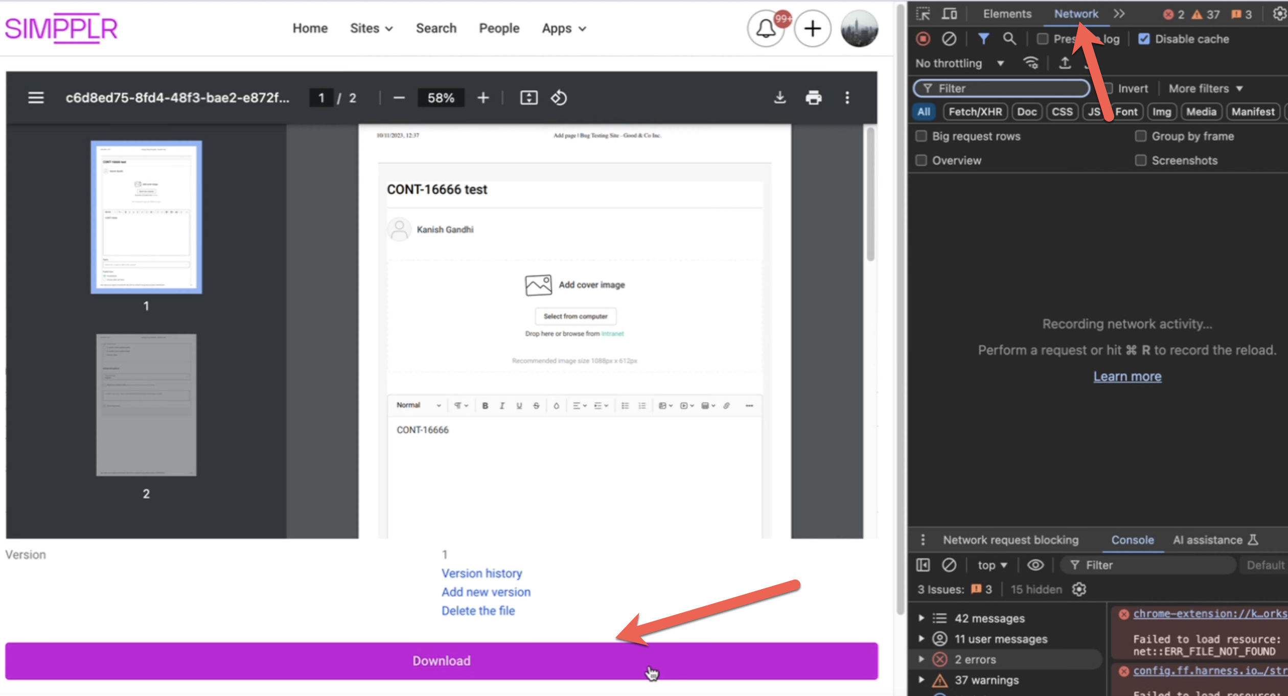 How can users download a file directly from a link? – Simpplr One