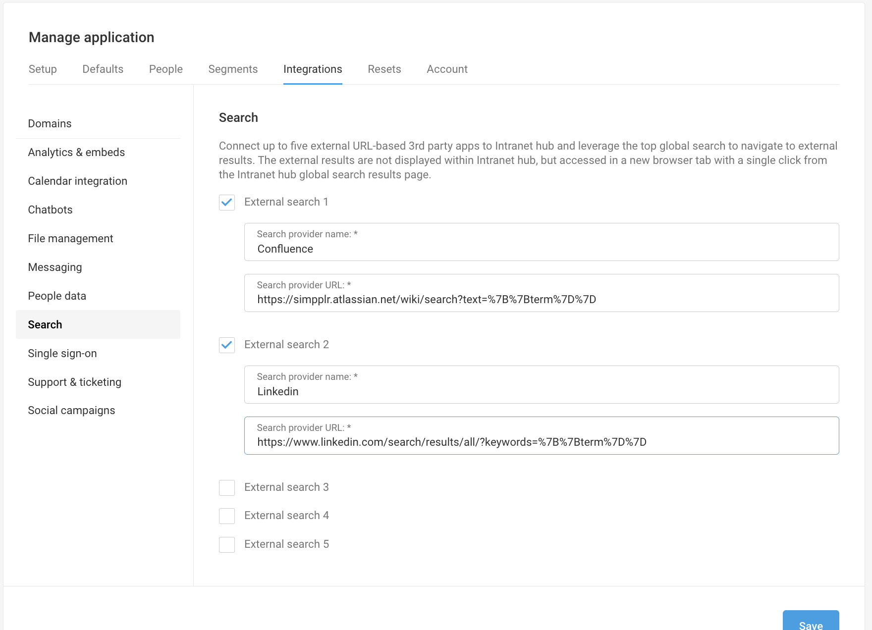 External Search Integrations – Simpplr One